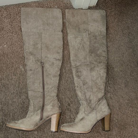 Shoes | Tan Thigh High Boots | Poshmark